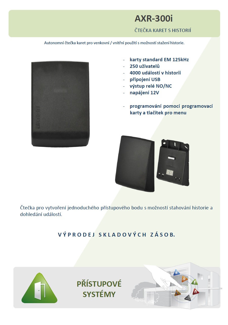 AXR-300i - čtečka karet s historií | VARNET